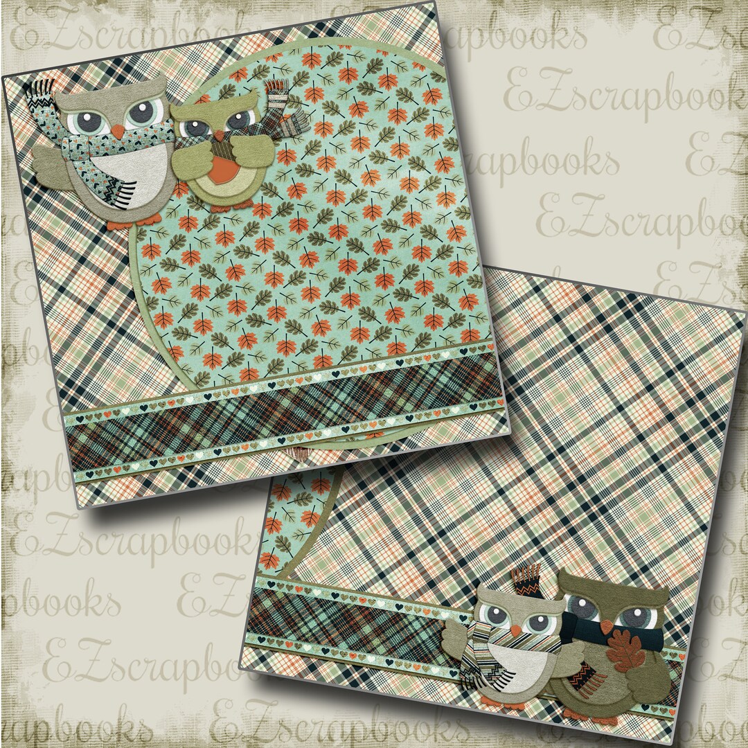 Autumn Snuggles NPM - 2 Premade Scrapbook Pages - EZ Layout 3553 - Etsy