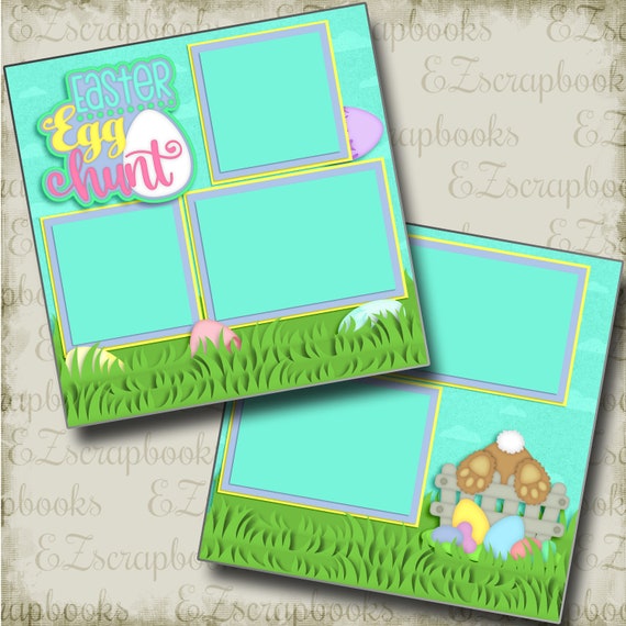 Easter Egg Hunt 2 Premade Scrapbook Pages EZ Layout 4164 - Etsy