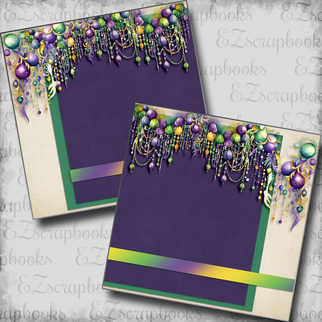 Mardi Gras Celebration NPM 2 Premade Scrapbook Pages EZ Layout 24-177 ...