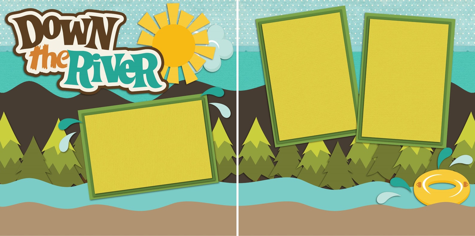 DOWN the RIVER 2 Premade Scrapbook Pages EZ Layout 2241 - Etsy