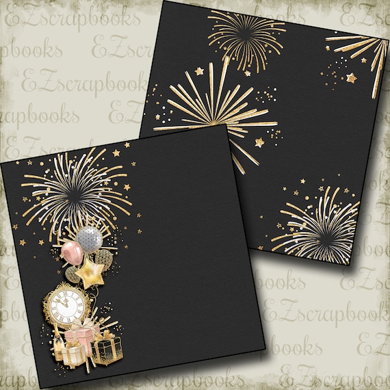 New Year's Fireworks NPM 2 Premade Scrapbook Pages EZ - Etsy