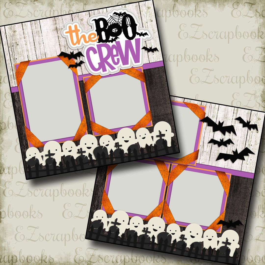 The BOO CREW - 2 Premade Scrapbook Pages - EZ Layout 2159 - Etsy