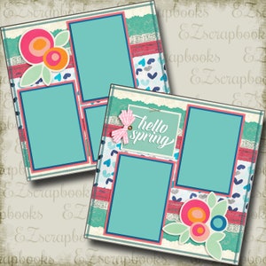Hello Spring - 2 Premade Scrapbook Pages - EZ Layout 3930 - Etsy