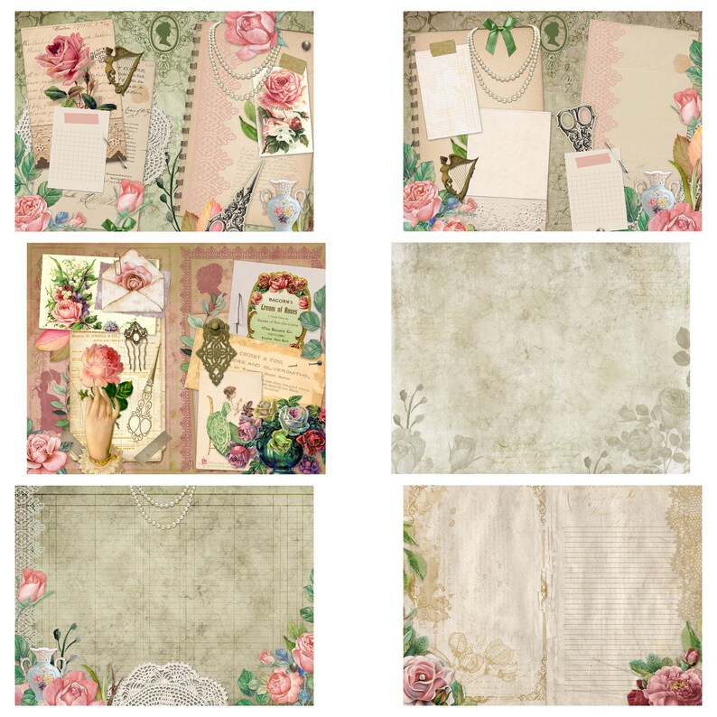 English Rose Garden Journal Pages EZ Journal 7542 - Etsy