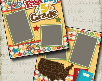 First Day 2nd Grade 2 Premade Printed Scrapbook Pages EZ | Etsy