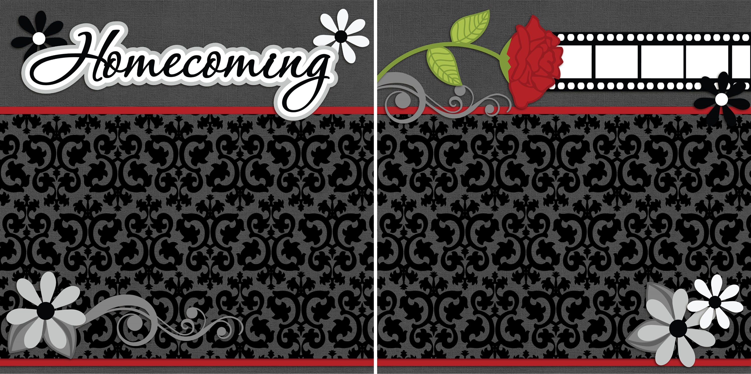 HOMECOMING NPM - High School - 2 Premade Printed Scrapbook Pages - EZ ...