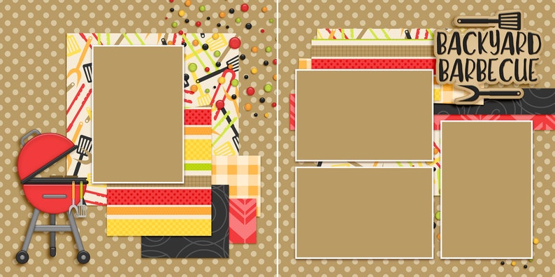 Backyard Barbecue 2 Premade Scrapbook Pages EZ Layout 5592 - Etsy
