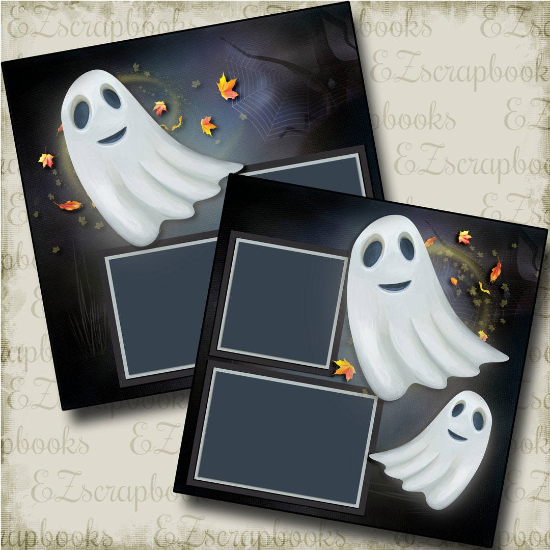 Ghosts - 2 Premade Scrapbook Pages - EZ Layout 4118 - Etsy