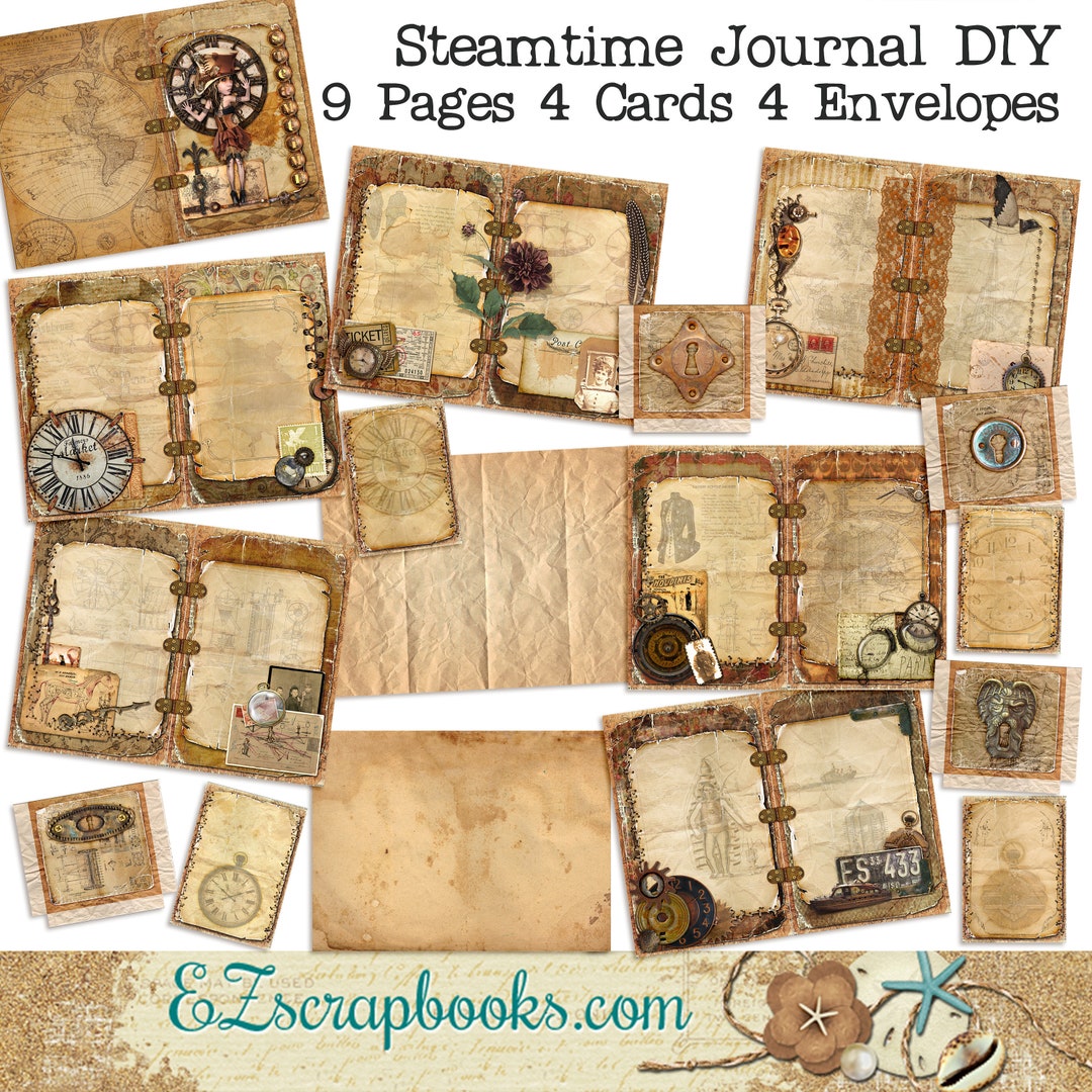 Steamtime Junk Journal Kit EZ Journal 7018 - Etsy