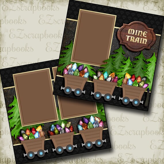 Mine Train 2 Premade Scrapbook Pages EZ Layout 2915 | Etsy