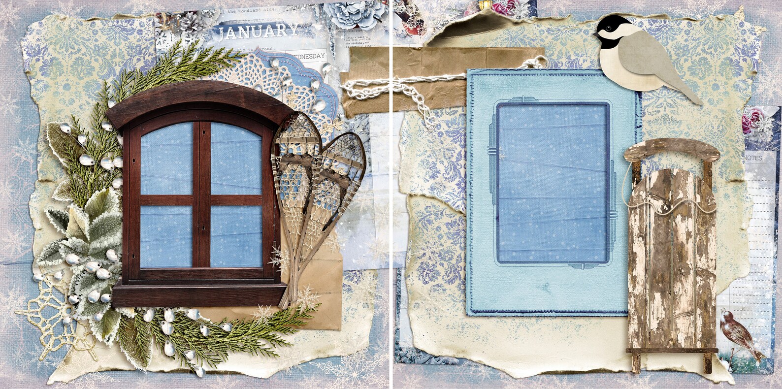 January 2 Premade Scrapbook Pages EZ Layout 4822 - Etsy