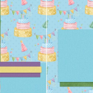 Happy Birthday Background Pages - Digital Scrapbook Page Bundle ...