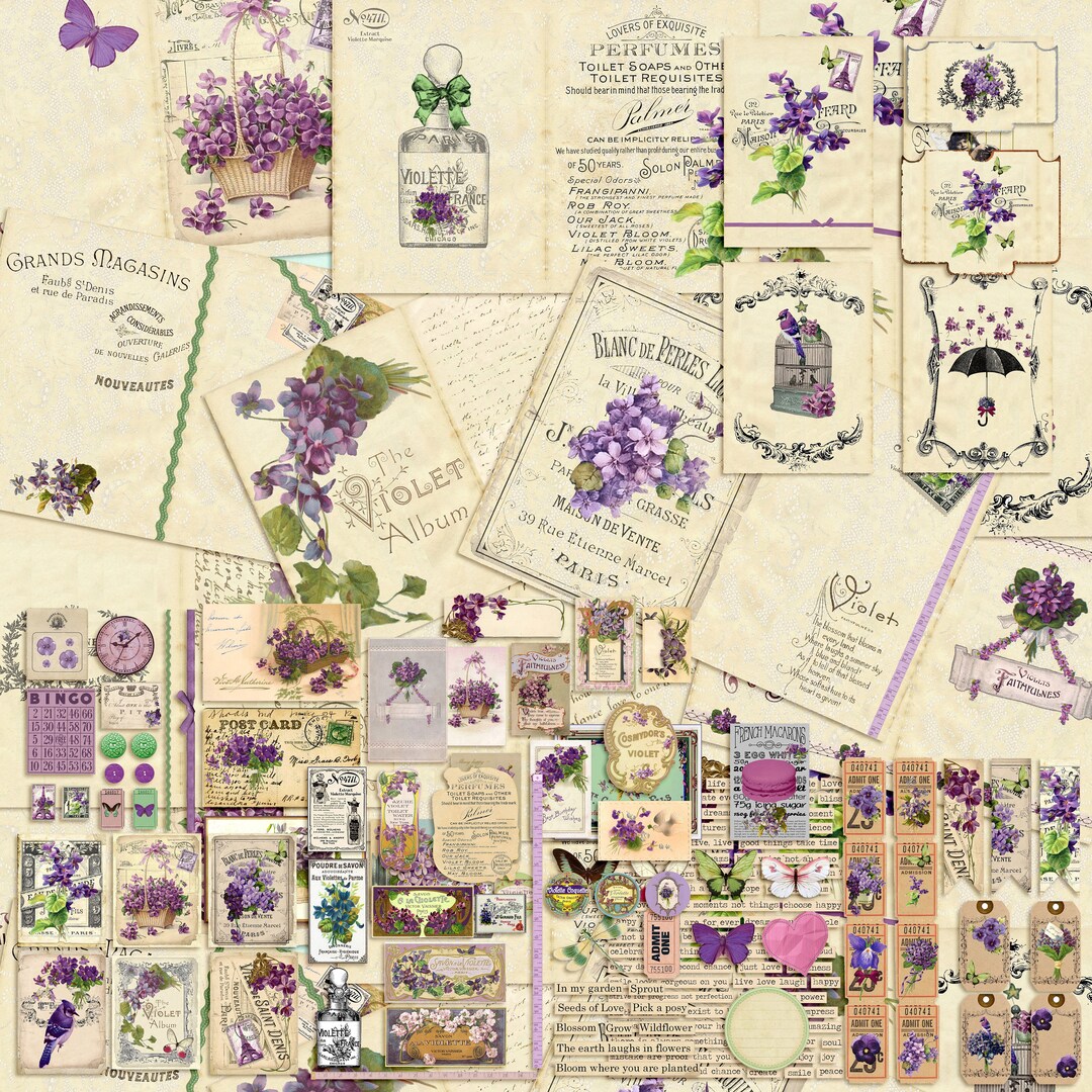 Violets Journal Pages - EZ Journal 7442 - Etsy
