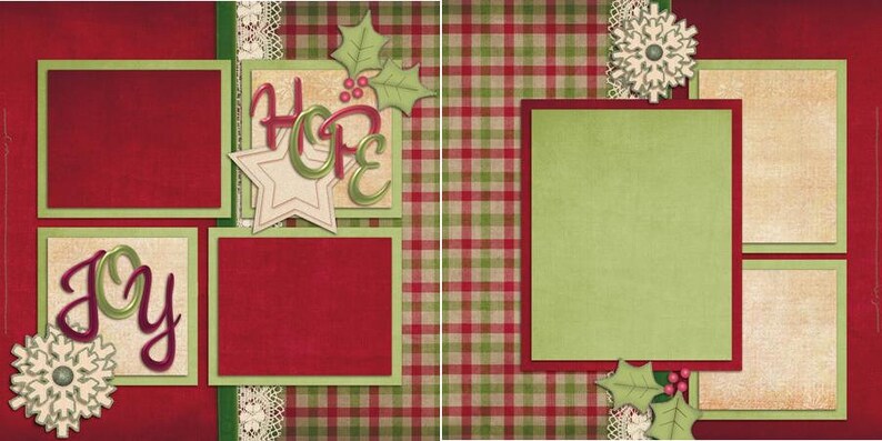 HOPE & JOY - 2 Premade Scrapbook Pages - EZ Layout 299 - Etsy