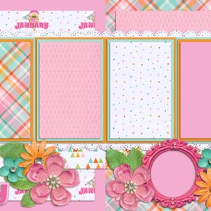 JANUARY - 2 Premade Scrapbook Pages - EZ Layout 356 - Etsy