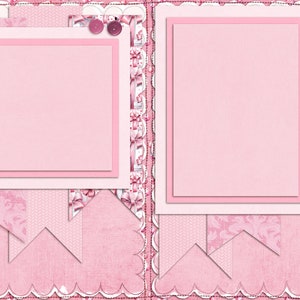 Pink & Silver Memories - 2 Premade Scrapbook Pages - EZ Layout 23-680 ...