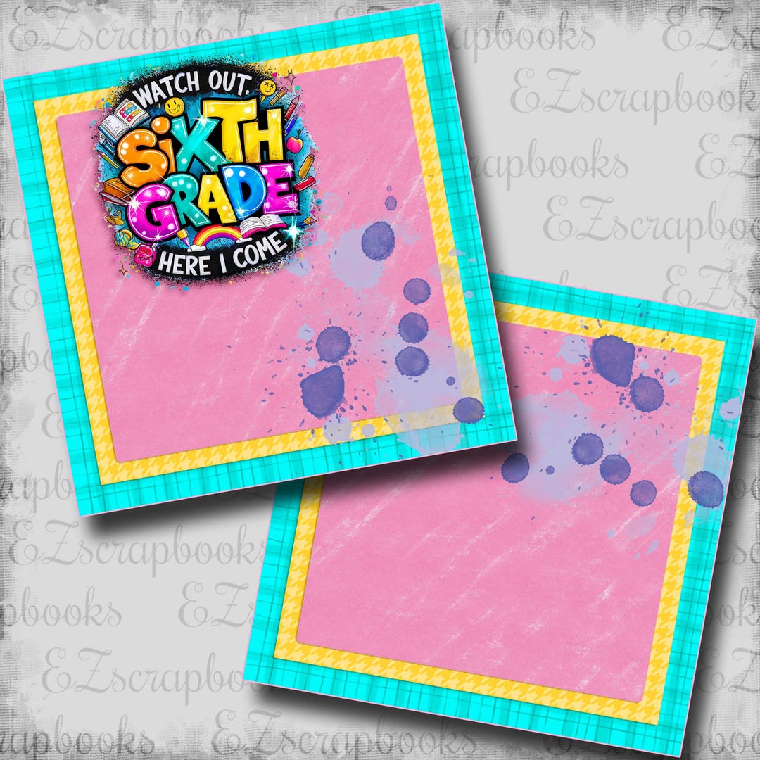 Sixth Grade Girl NPM - 2 Premade Scrapbook Pages - EZ Layout 25-699 - Etsy