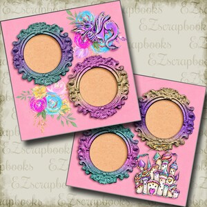 Princess Castle & Dragon - 2 Premade Scrapbook Pages - EZ Layout 5024 ...