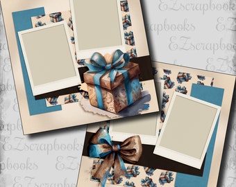 BIRTHDAY Boy or Girl 2 Printed 12X12 Pre-made Scrapbook Pages Quick EZ ...