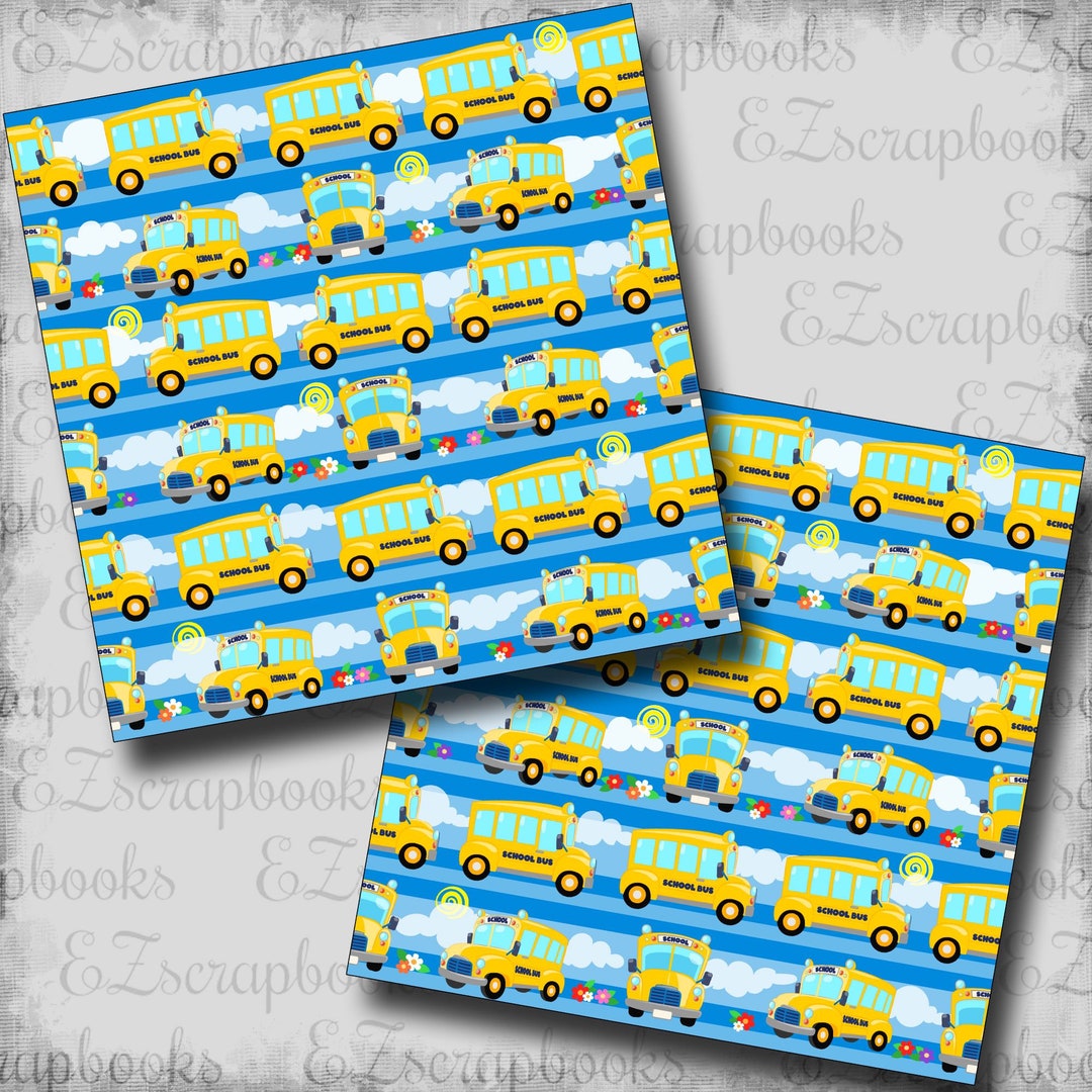 Back to School Buses NPM - 2 Premade Scrapbook Pages - EZ Layout 23-083 ...