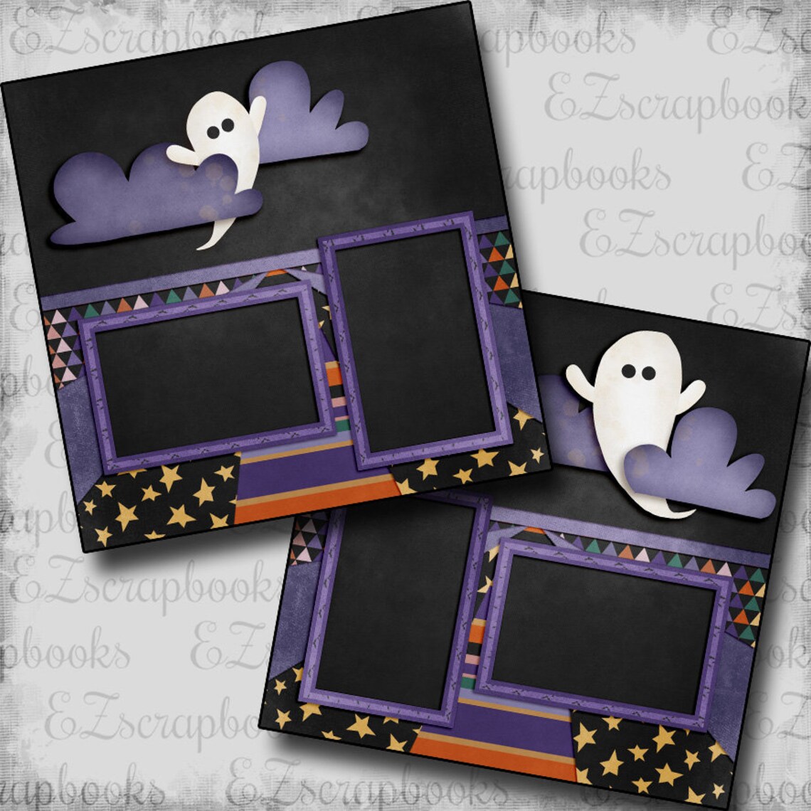 Ghoulish Ghosts 2 Premade Scrapbook Pages EZ Layout 6324 - Etsy