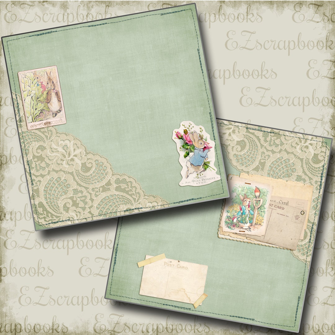 Peter Rabbit NPM 2 Premade Scrapbook Pages EZ Layout 4631 - Etsy