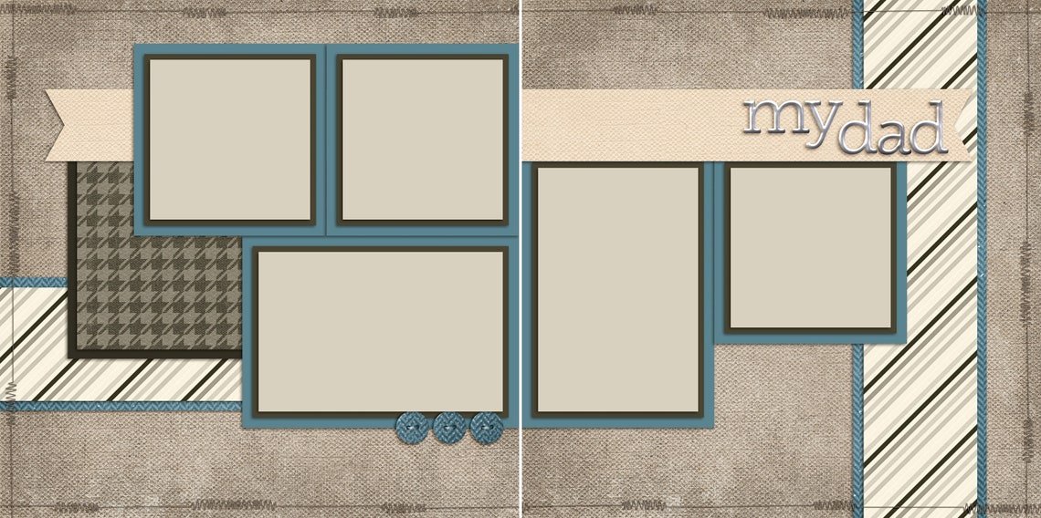 My Dad - 2 Premade Scrapbook Pages - EZ Layout 5526 - Etsy