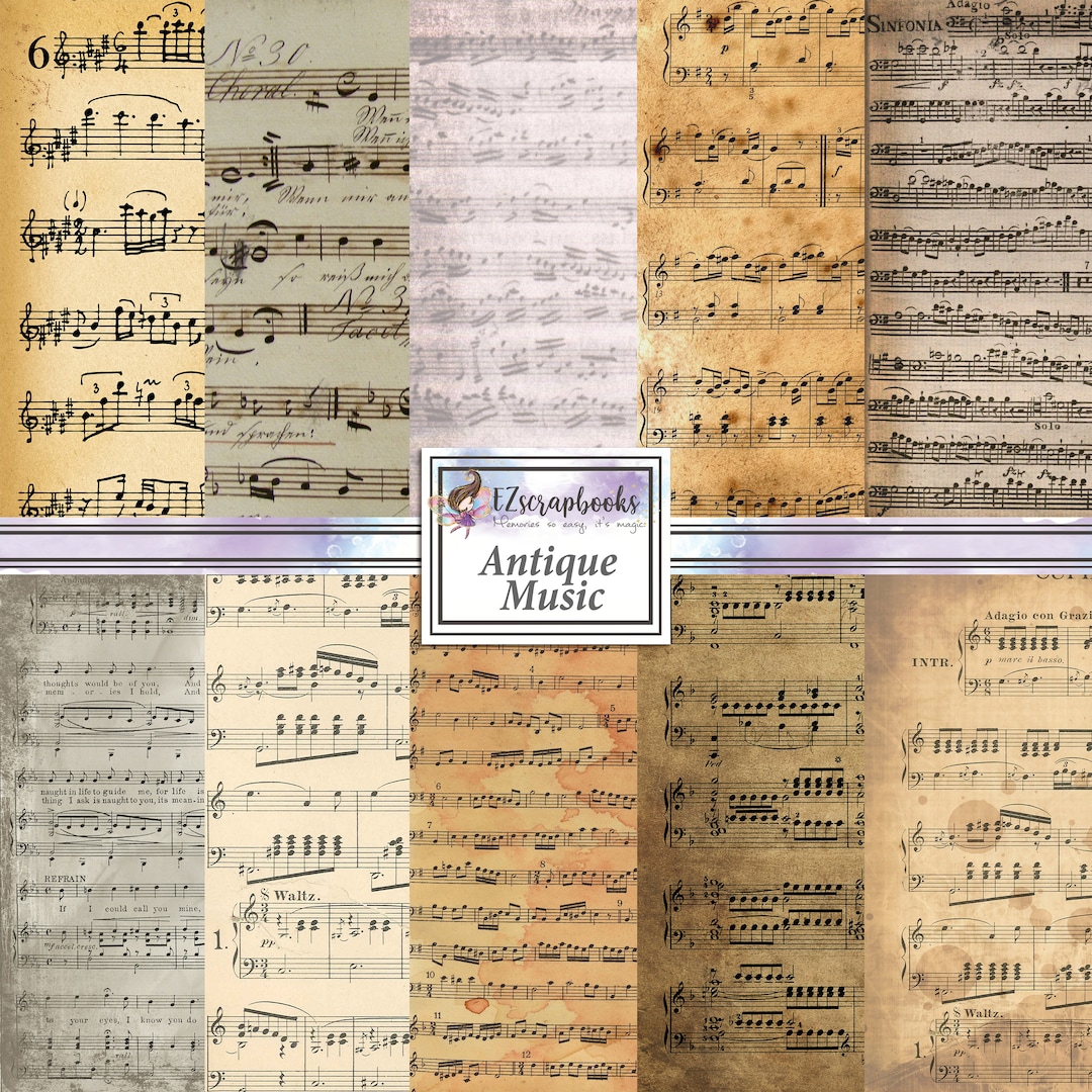 Antique Music - 12X12 Paper Pack - 8434 - Etsy
