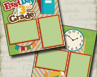 First Day 2nd Grade 2 Premade Printed Scrapbook Pages EZ | Etsy