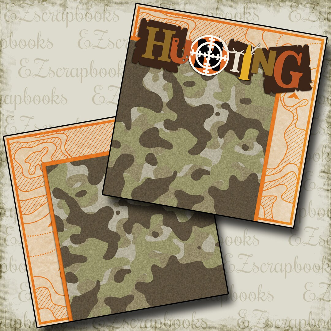 HUNTING NPM - 2 Premade Scrapbook Pages - EZ Layout 2406 - Etsy