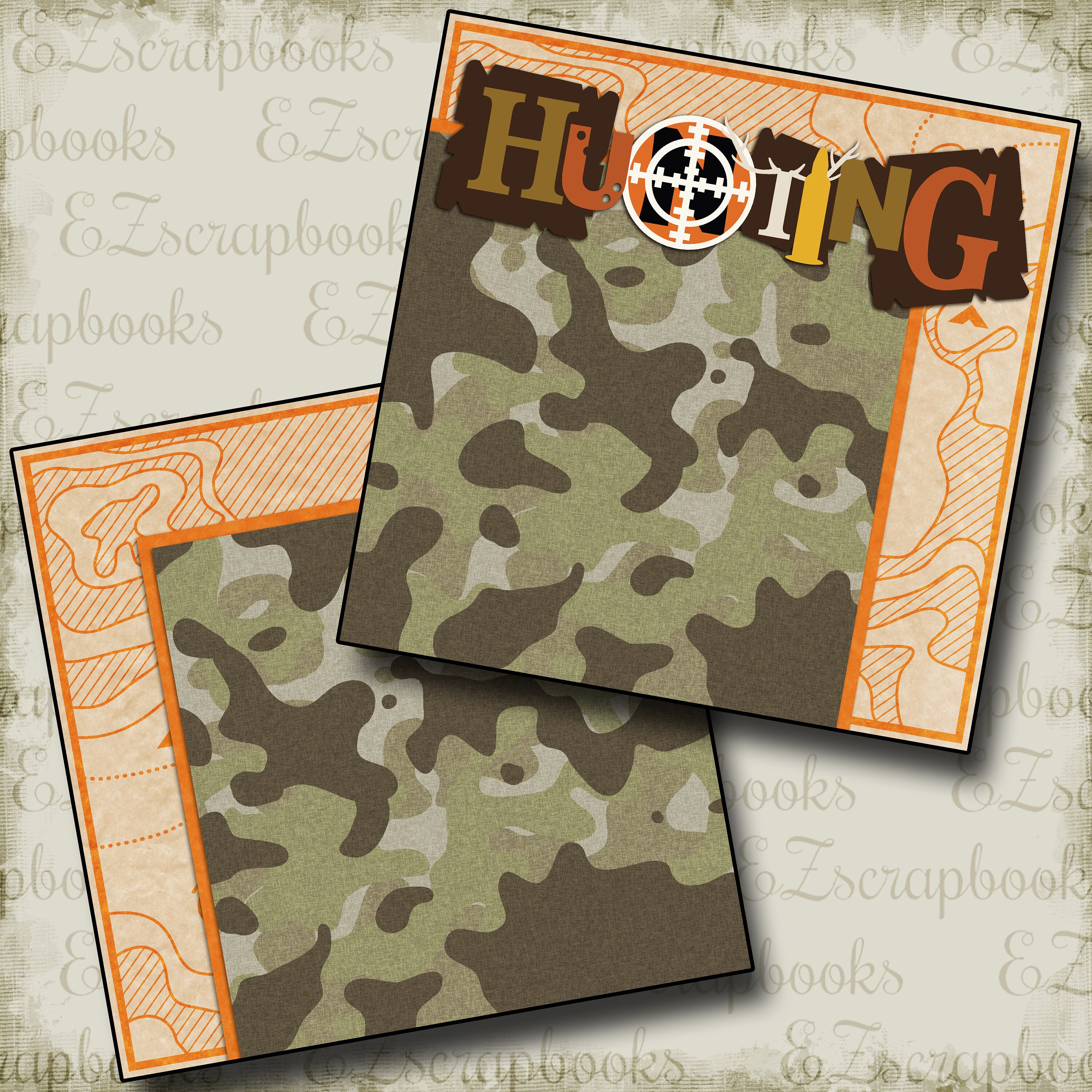 HUNTING NPM 2 Premade Scrapbook Pages EZ Layout 2406 - Etsy