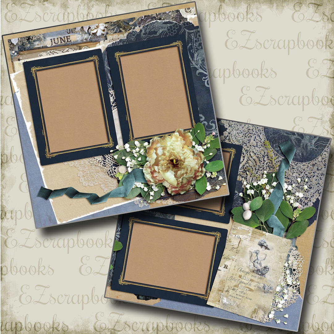 June - 2 Premade Scrapbook Pages - EZ Layout 4832 - Etsy
