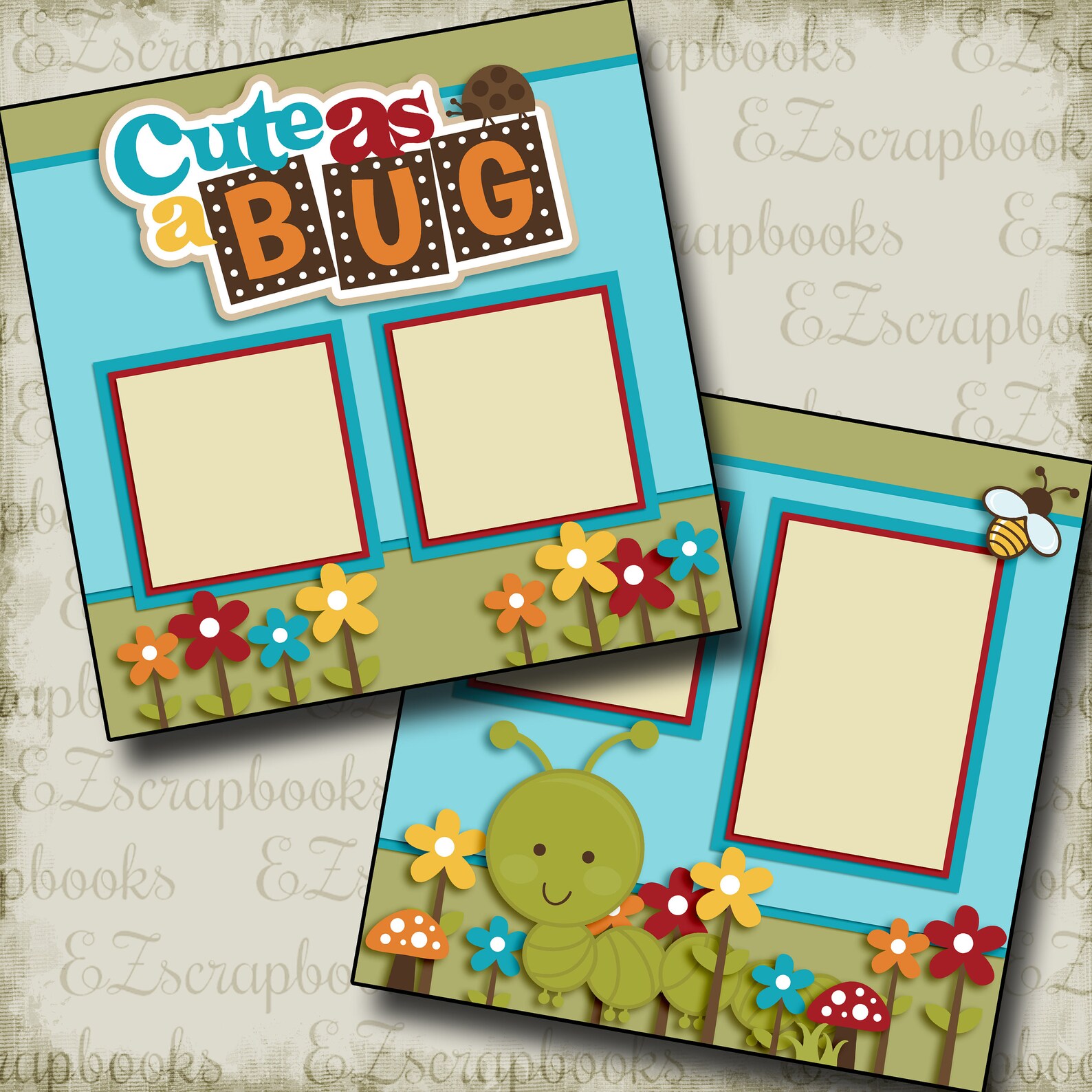 CUTE as a BUG Boy 2 Premade Scrapbook Pages EZ Layout 2486 - Etsy