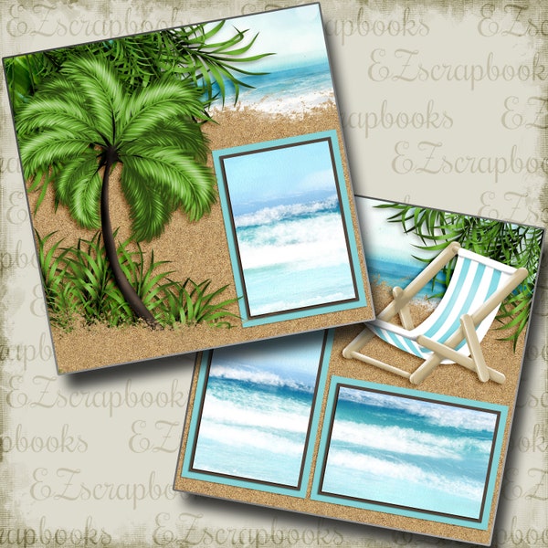 Beach Scrapbook Layouts - Etsy