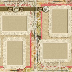 Vintage Lace - 2 Premade Scrapbook Pages - EZ Layout 4242 - Etsy