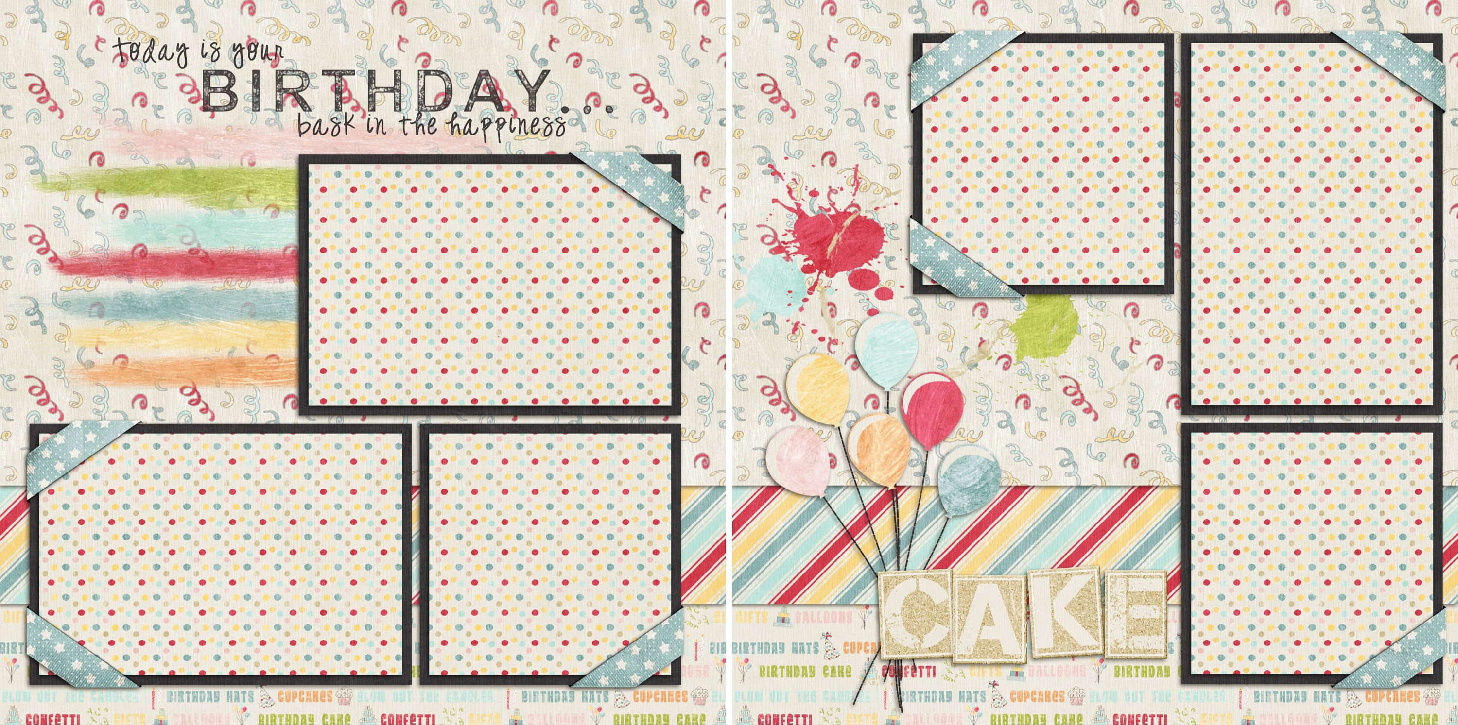 BIRTHDAY 2 Premade Scrapbook Pages EZ Layout 160 - Etsy