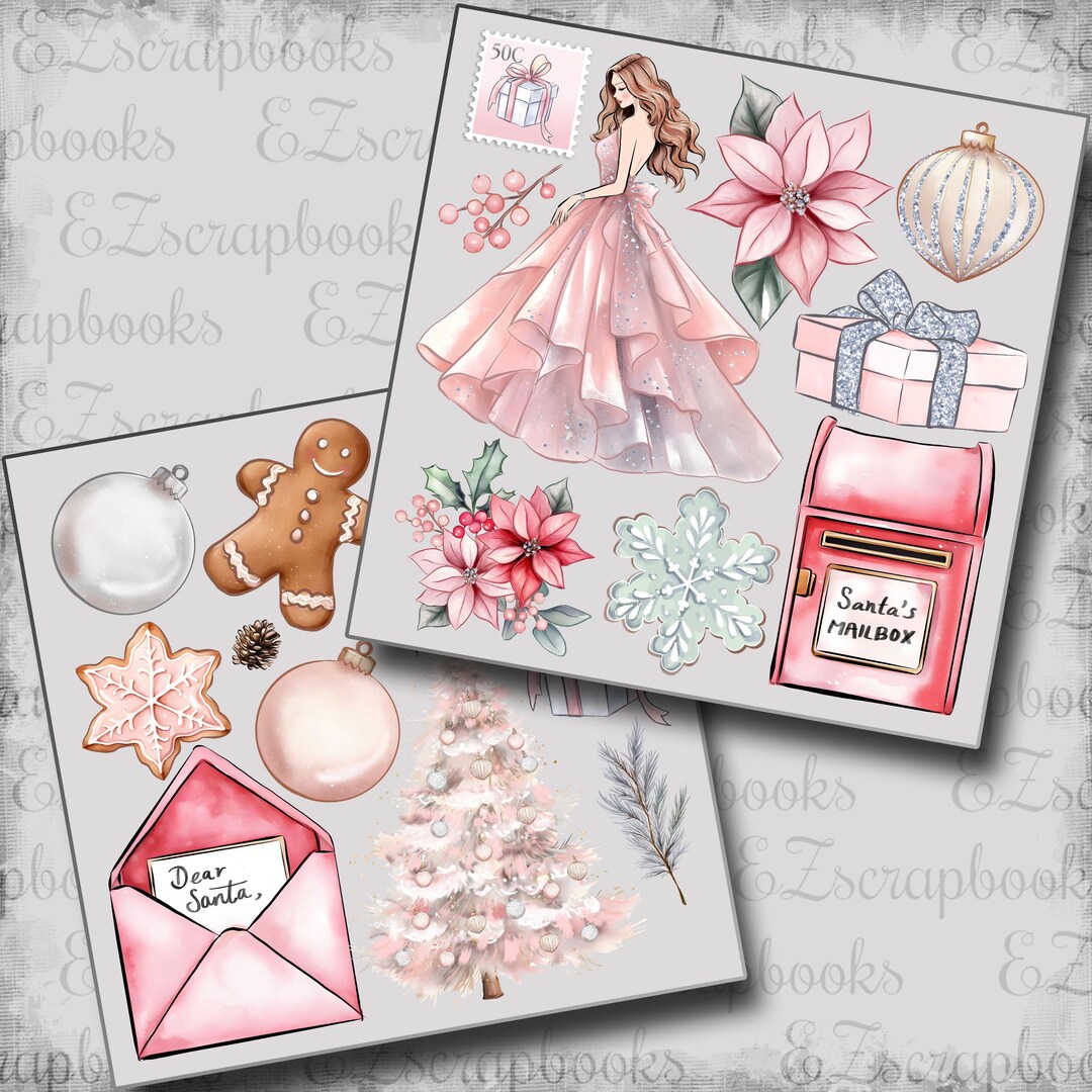 Dear Santa Clip Art Sheets - 2 Pages Scrapbook Journal - EZ Layout 24 ...