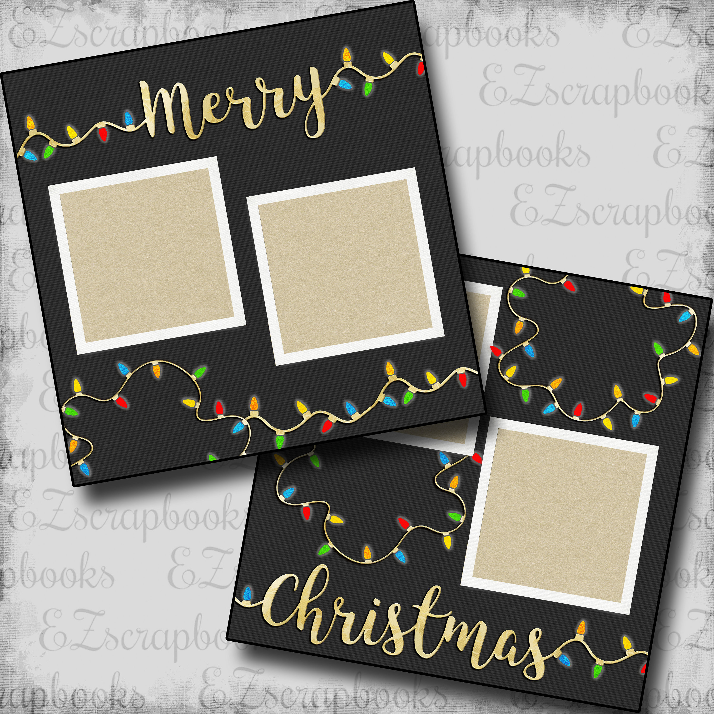 Merry Christmas Lights - 2 Premade Scrapbook Pages - EZ Layout 5692 - Etsy