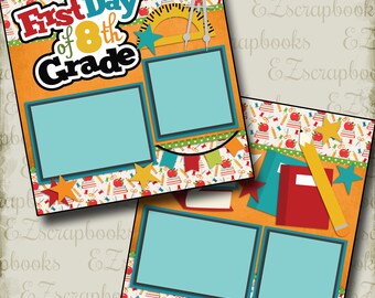 First Day 2nd Grade 2 Premade Printed Scrapbook Pages EZ | Etsy