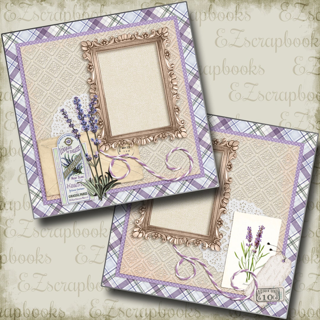 Lavender Fields 2 Premade Scrapbook Pages EZ Layout 4240 - Etsy