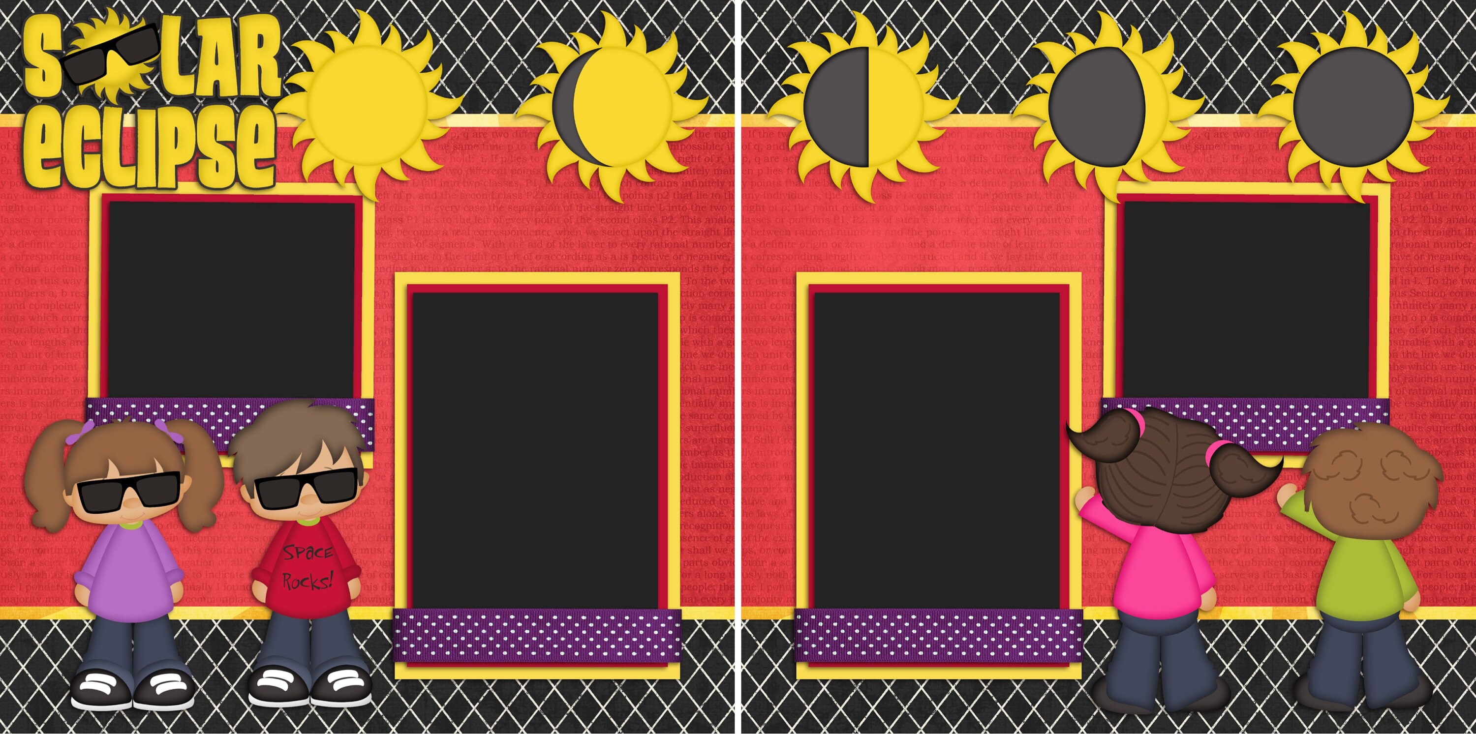 SOLAR ECLIPSE - 2 Premade Scrapbook Pages - EZ Layout 493 - Etsy