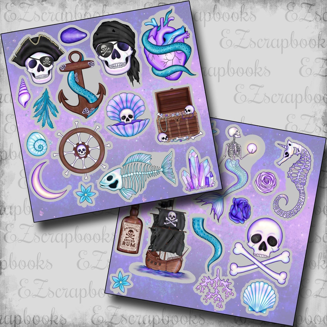 Stormy Sea Clip Art Sheets 2 Premade Scrapbook Pages EZ Layout 6857 - Etsy