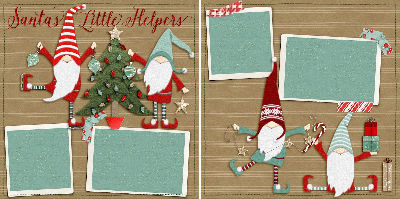 Santa's Little Helpers 2 Premade Scrapbook Pages EZ - Etsy
