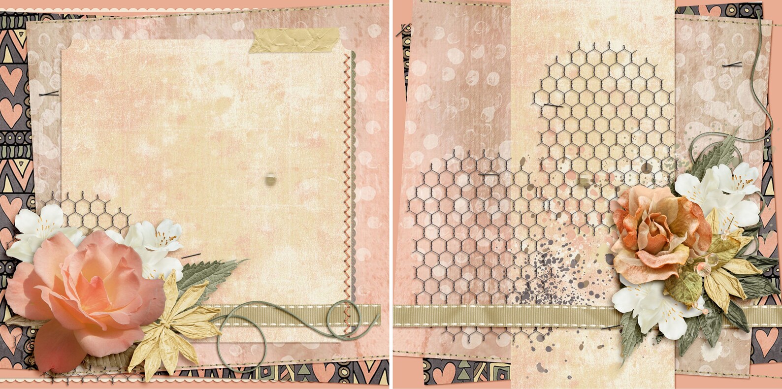 Pretty Wild NPM 2 Premade Scrapbook Pages EZ Layout 3877 - Etsy