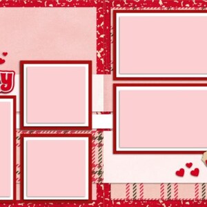 FEBRUARY - 2 Premade Scrapbook Pages - EZ Layout 357 - Etsy