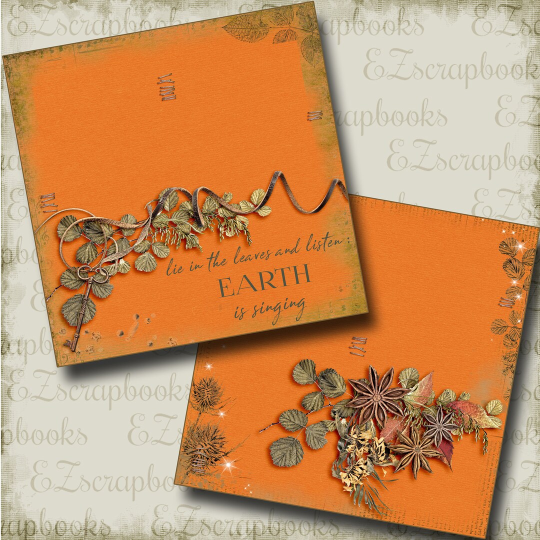 Earth is Singing NPM - 2 Premade Scrapbook Pages - EZ Layout 3601 - Etsy