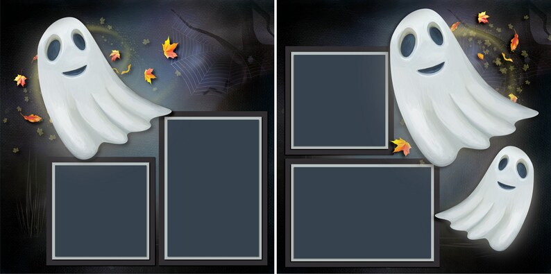 Ghosts - 2 Premade Scrapbook Pages - EZ Layout 4118 - Etsy
