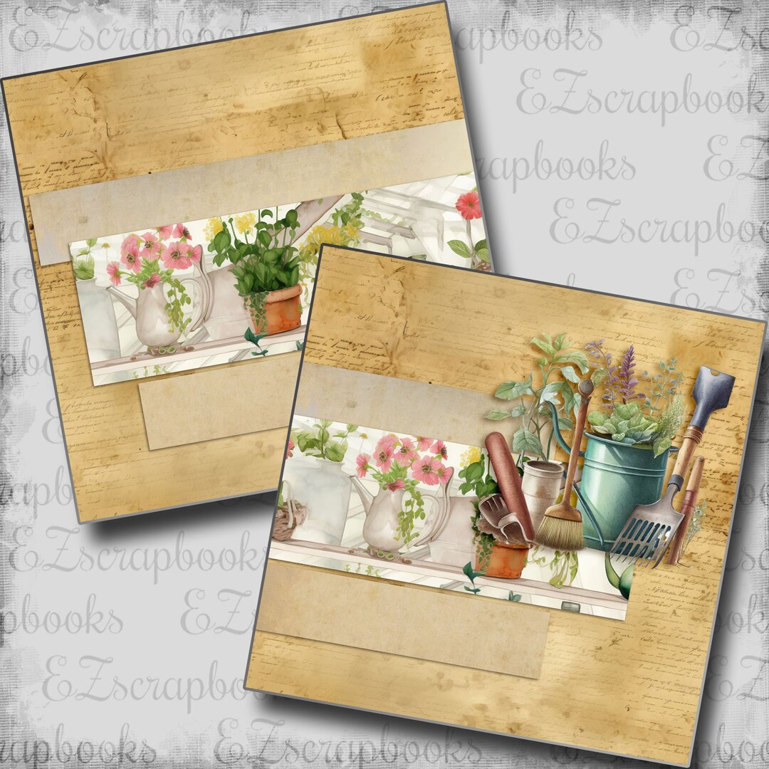 All Things Garden NPM- 2 Premade Scrapbook Pages - EZ Layout 23-175 - Etsy