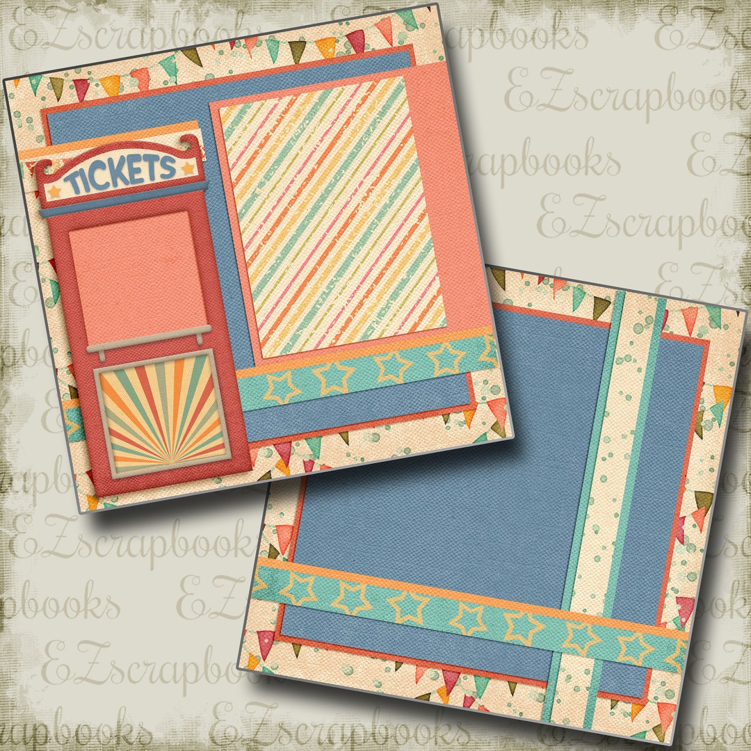 Get Your Tickets NPM 2 Premade Scrapbook Pages EZ Layout 4533 - Etsy