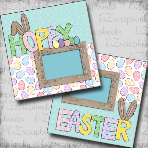 Easter Egg Hunt 2 Premade Scrapbook Pages EZ Layout 4164 - Etsy